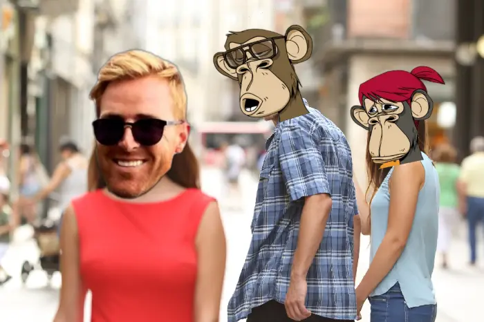 boredape distracted by Bryan vee meme - Piñata Farms - The best meme ...