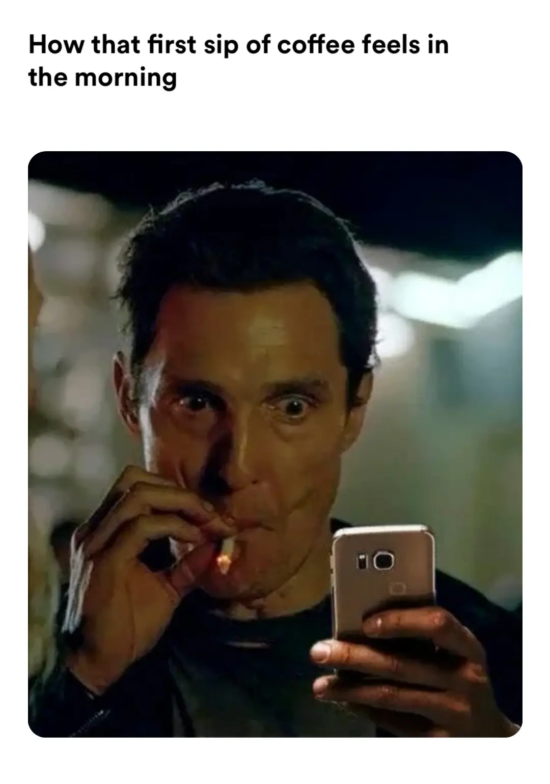 How that first sip of coffee feels in the morning meme - Piñata Farms ...