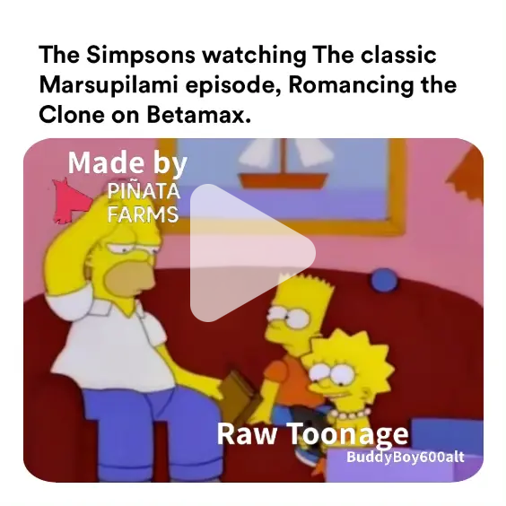The Simpsons watching The classic Marsupilami episode, Romancing the ...