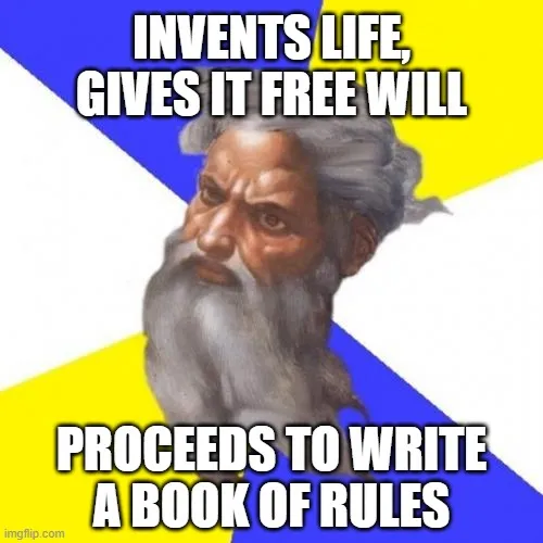 INVENTS LIFE, GIVES IT FREE WILL; PROCEEDS TO WRITE A BOOK OF RULES ...
