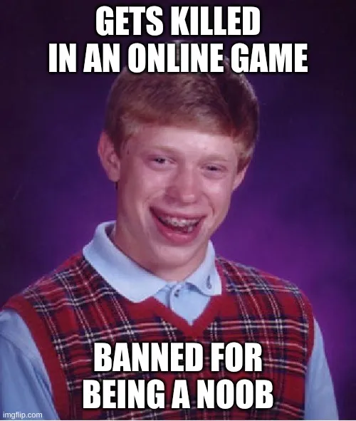 GETS KILLED IN AN ONLINE GAME; BANNED FOR BEING A NOOB meme - Piñata ...