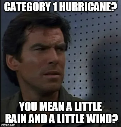 CATEGORY 1 HURRICANE? YOU MEAN A LITTLE RAIN AND A LITTLE WIND? meme ...