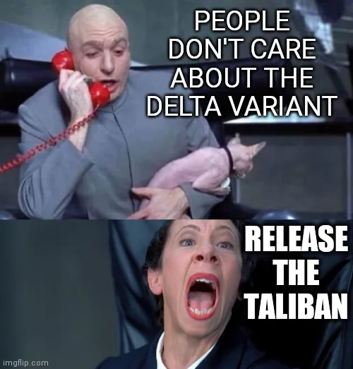 PEOPLE DON'T CARE ABOUT THE DELTA VARIANT; RELEASE THE TALIBAN meme ...