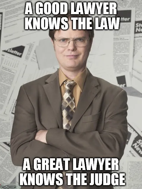 A GOOD LAWYER KNOWS THE LAW A GREAT LAWYER KNOWS THE JUDGE meme ...