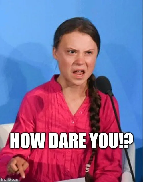 HOW DARE YOU!? meme - Piñata Farms - The best meme generator and meme ...