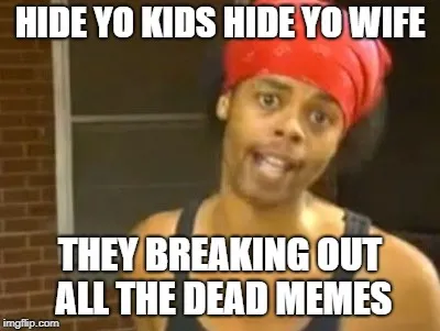 HIDE YO KIDS HIDE YO WIFE; THEY BREAKING OUT ALL THE DEAD MEMES meme ...