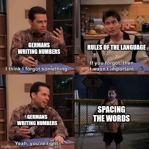 RULES OF THE LANGUAGE; GERMANS WRITING NUMBERS; GERMANS WRITING NUMBERS ...