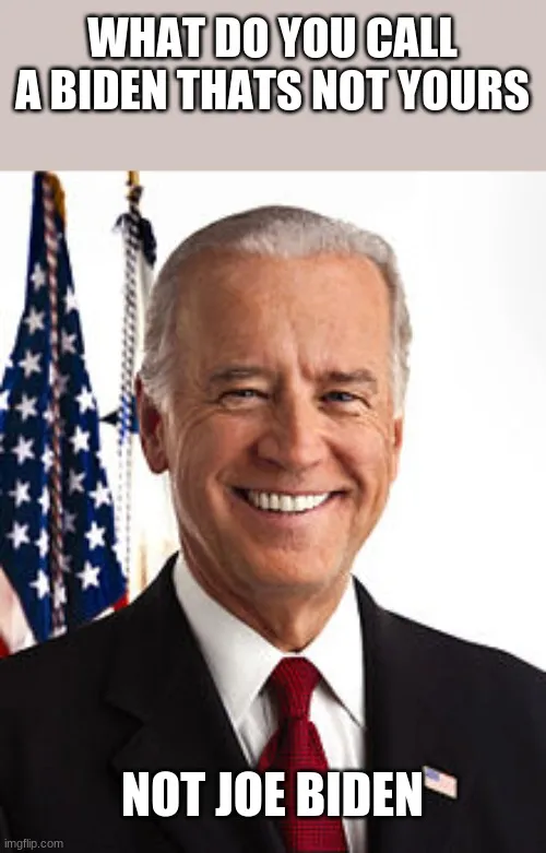WHAT DO YOU CALL A BIDEN THATS NOT YOURS; NOT JOE BIDEN meme - Piñata ...