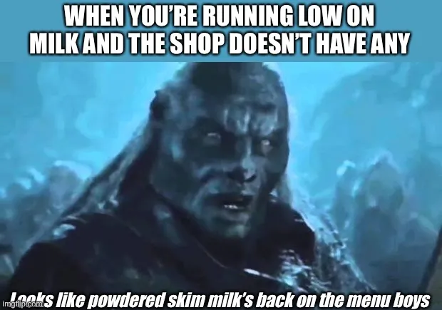 WHEN YOU’RE RUNNING LOW ON MILK AND THE SHOP DOESN’T HAVE ANY; Looks ...