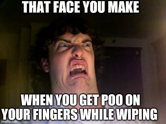THAT FACE YOU MAKE; WHEN YOU GET POO ON YOUR FINGERS WHILE WIPING meme ...
