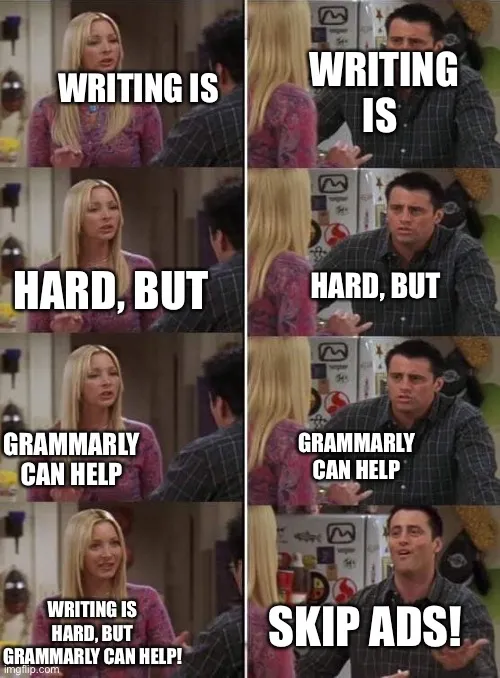 WRITING IS; WRITING IS; HARD, BUT; HARD, BUT; GRAMMARLY CAN HELP ...