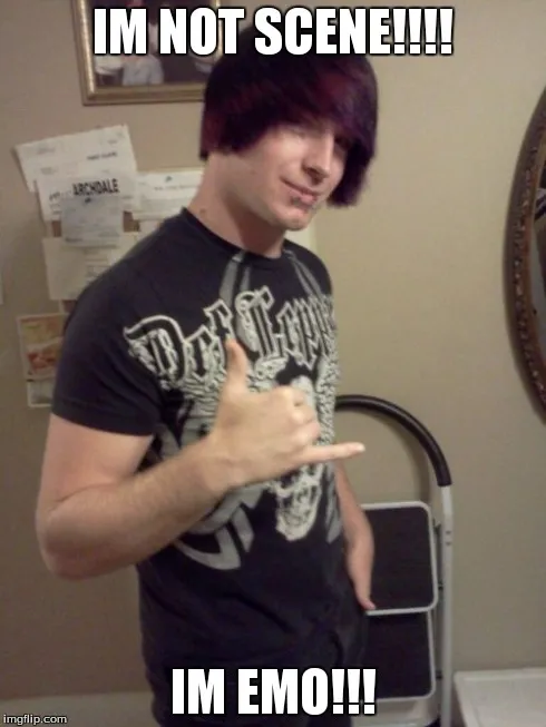 IM NOT SCENE!!!! IM EMO!!! meme - Piñata Farms - The best meme generator and meme maker for ...