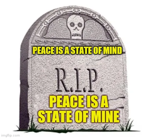 PEACE IS A STATE OF MIND; PEACE IS A STATE OF MINE meme - Piñata Farms ...