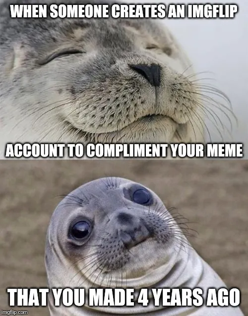 WHEN SOMEONE CREATES AN IMGFLIP; ACCOUNT TO COMPLIMENT YOUR MEME; THAT ...