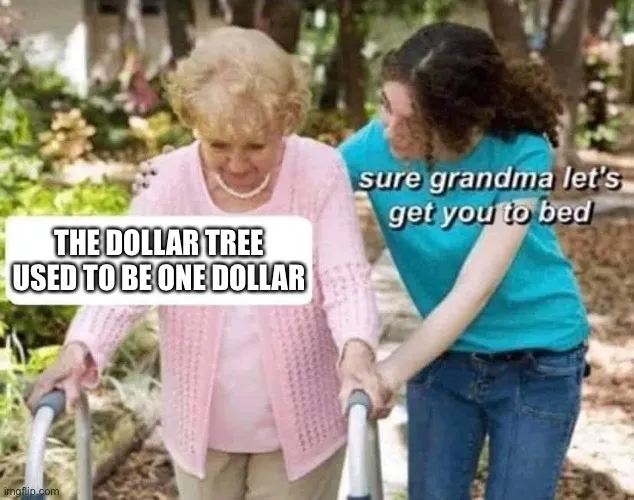 THE DOLLAR TREE USED TO BE ONE DOLLAR meme - Piñata Farms - The best ...