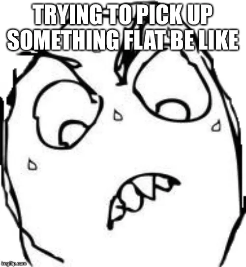 TRYING TO PICK UP SOMETHING FLAT BE LIKE meme - Piñata Farms - The best ...