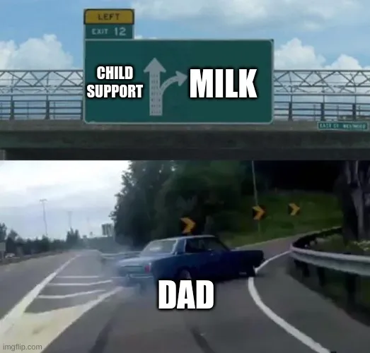 CHILD SUPPORT; MILK; DAD meme - Piñata Farms - The best meme generator ...