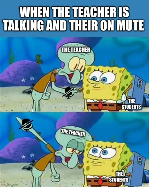 WHEN THE TEACHER IS TALKING AND THEIR ON MUTE; THE TEACHER; THE ...