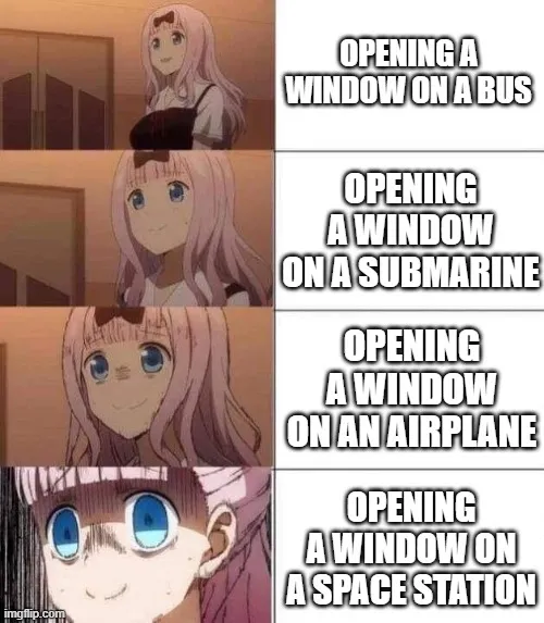 OPENING A WINDOW ON A BUS; OPENING A WINDOW ON A SUBMARINE; OPENING A ...