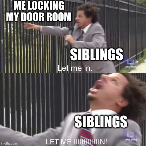 ME LOCKING MY DOOR ROOM; SIBLINGS; SIBLINGS meme - Piñata Farms - The ...