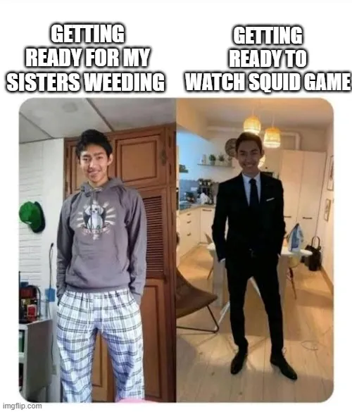 GETTING READY TO WATCH SQUID GAME; GETTING READY FOR MY SISTERS WEEDING ...