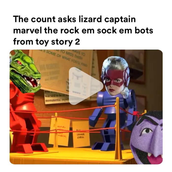 The count asks lizard captain marvel the rock em sock em bots fron tOv ...
