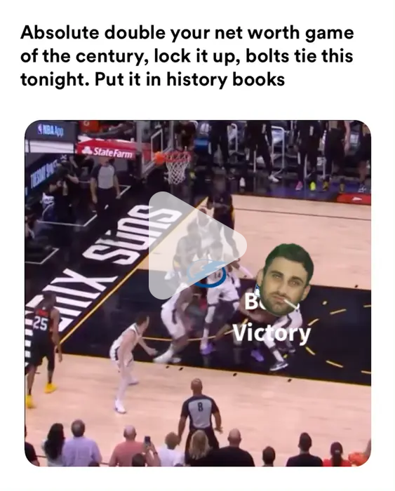 Absolute double your net worth game of the century, lock it up, bolts ...