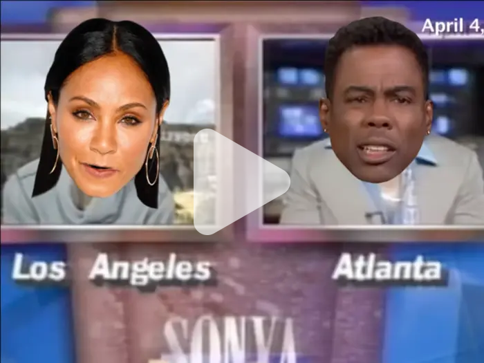 Jada and Chris interview after the Oscar. Seem like Chris’s face is ...