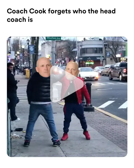 Coach Cook forgets who the head coach is video meme - Piñata Farms ...