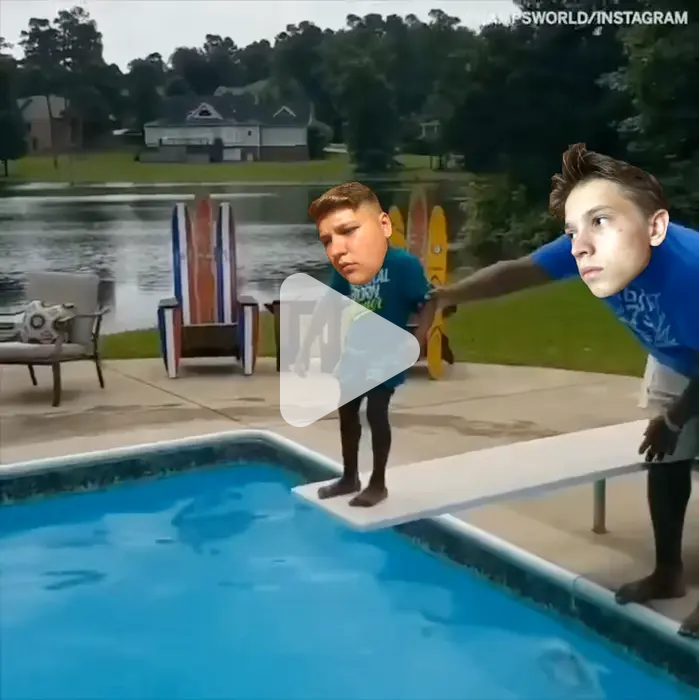 @snik_piki_like trying to jump into the pool video meme - Piñata Farms ...