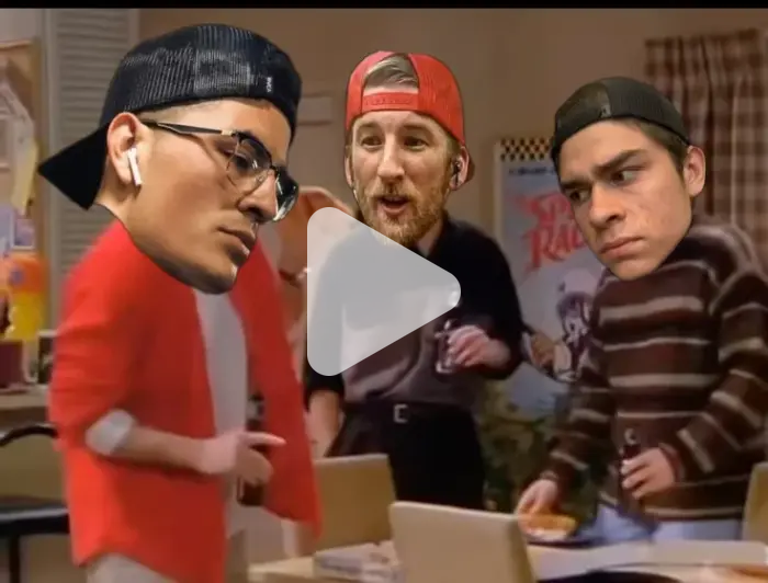 @andres and I vibing on our cheat day, and there is our friend Aaron ...