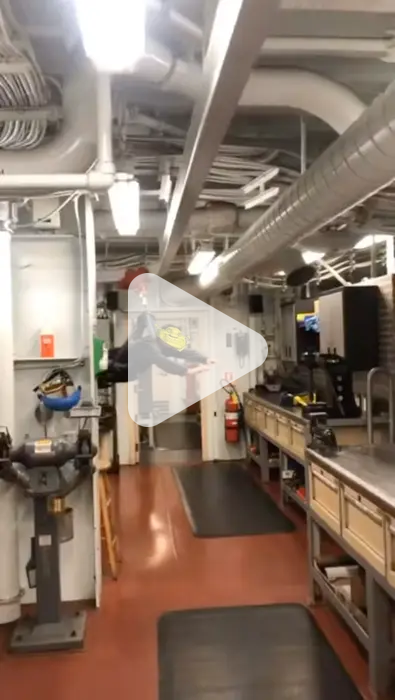 Shrook receiving a tour of the facilities on his first day at new job # ...